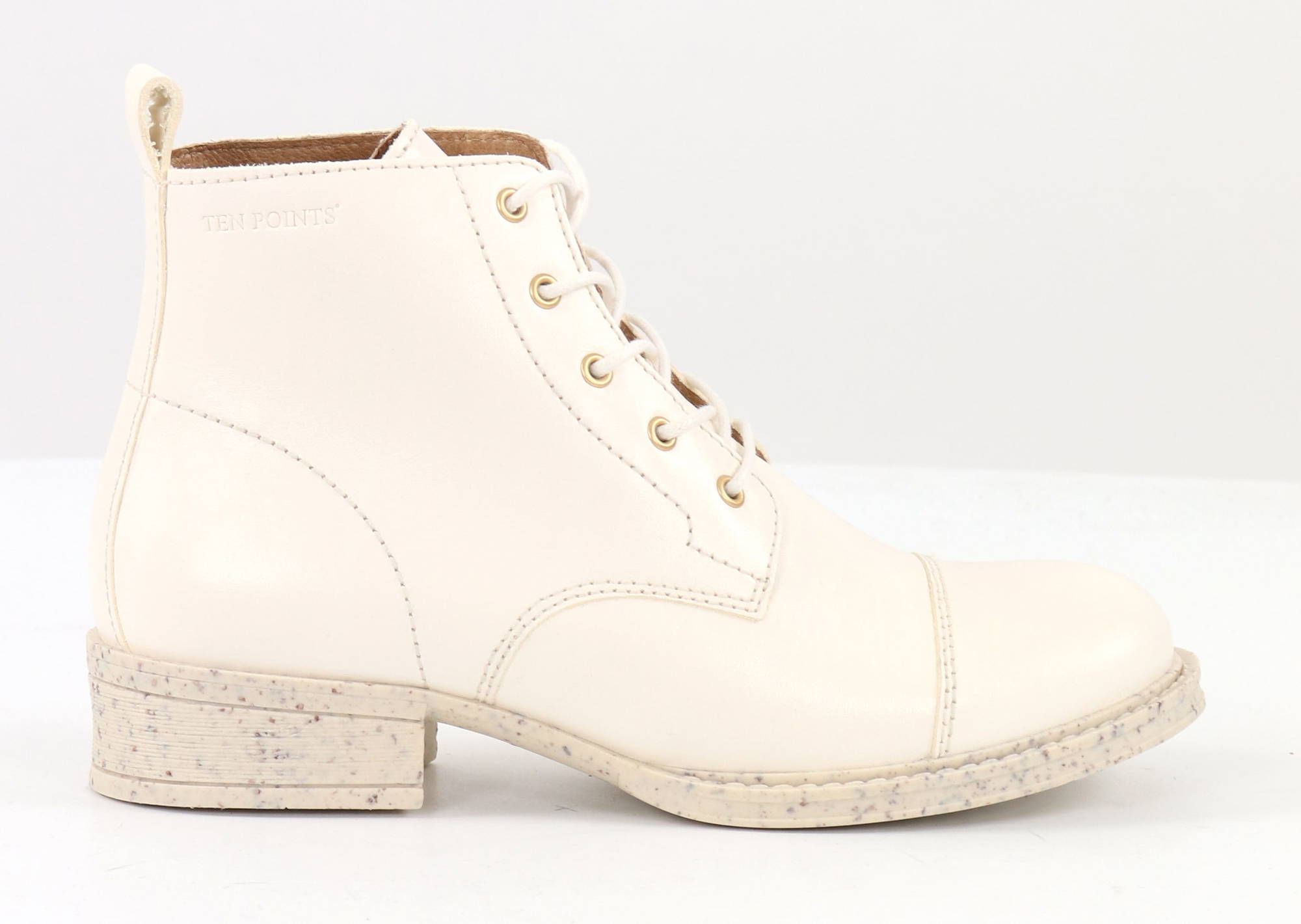 Ten Points Pandora dam Läderkängor 60223 Vanilla - Stilettoshop.se webbutik