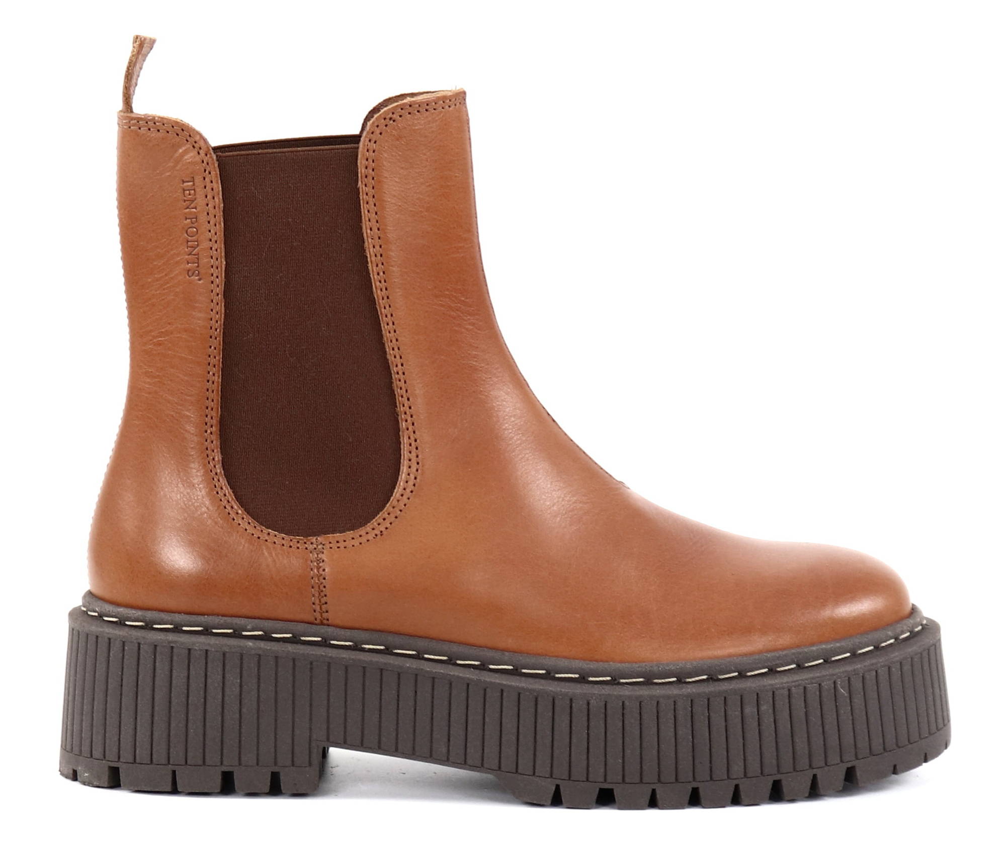Ten Points dam Stövletter i läder Alina 60161 cognac - Stilettoshop.se ...