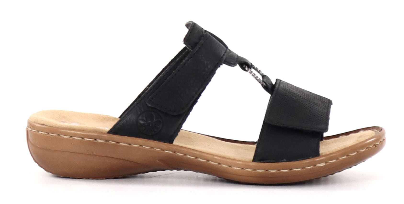 Rieker dam slip-in sandaler 60885-00 svart - Stilettoshop.se webbutik
