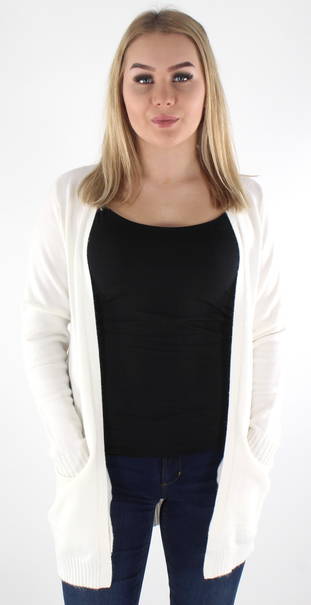 Vila dam kofta Ril open vit - Stilettoshop.se webbutik
