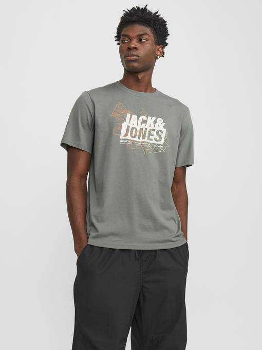 Jack & Jones Map T-shirt i bomull för män - Stilettoshop.se webbutik