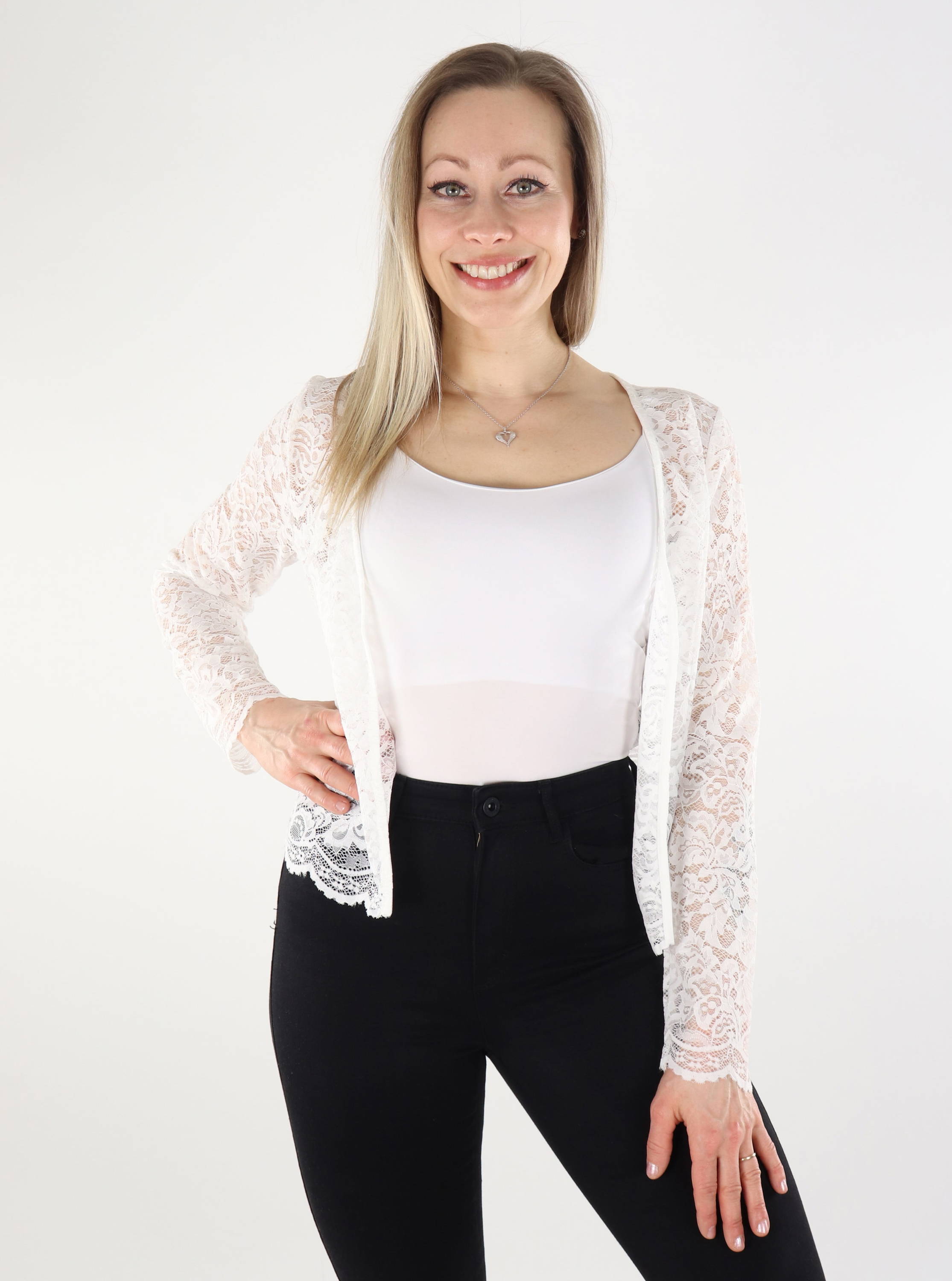 Vila damkofta Spets cloud dancer - Stilettoshop.se webbutik